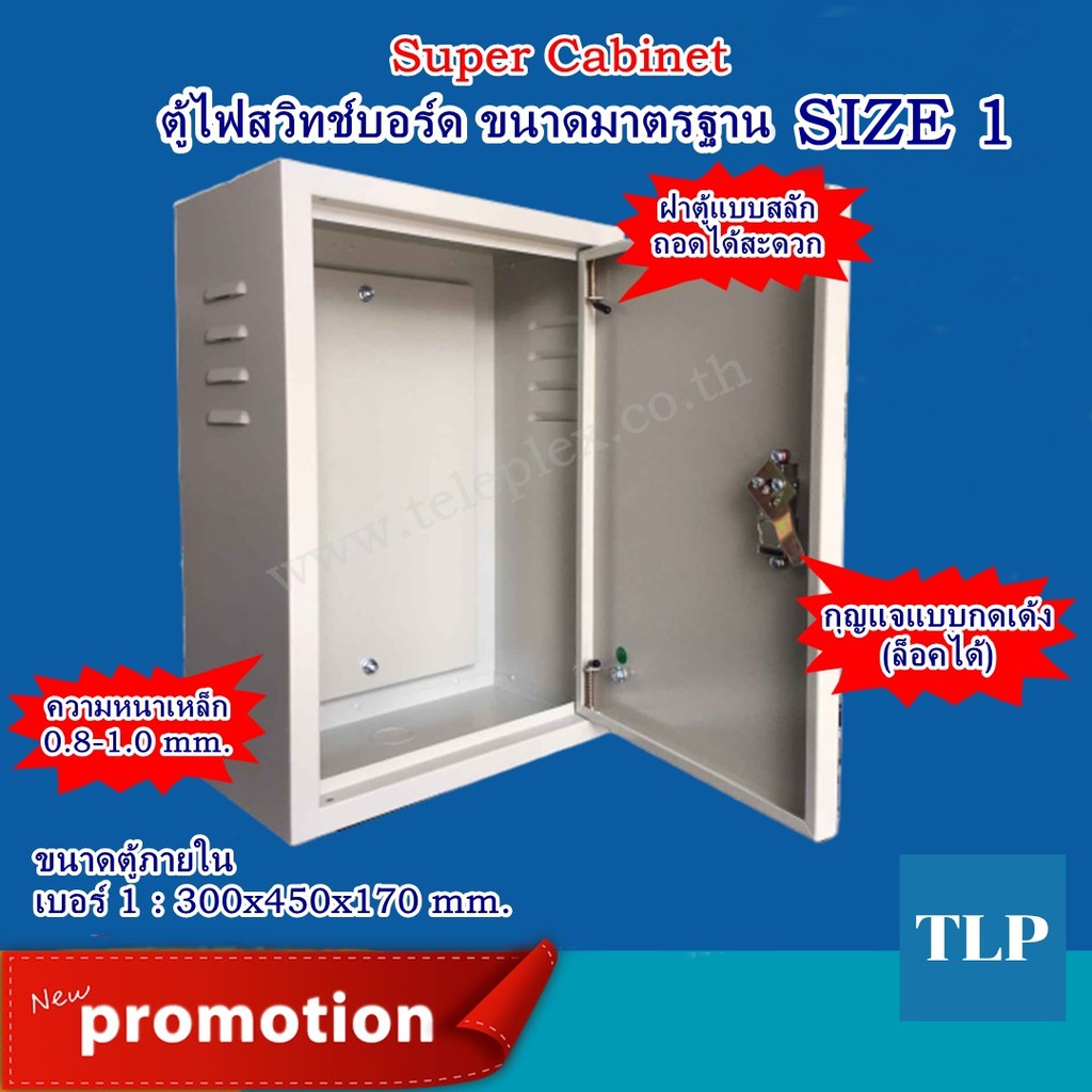 Super Cabinet ตู้ไฟสวิทช์บอร์ด ขนาดมาตรฐาน SIZE 1 อุปกรณ์สำหรับติดตั้ง ...