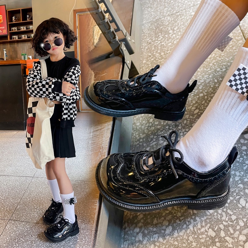 Barbu Mother Baby รองเท้าหนัง แบบผูกเชือก ขนาดเล็ก แฟชั่นฤดูใบไม้ผลิ ...