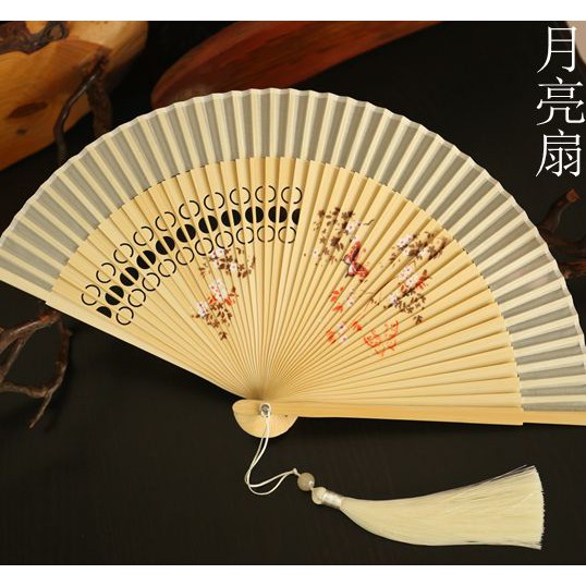 [时光的小店]Moon fan retro style 6-inch folding fan folding fan Hanfu ca ...