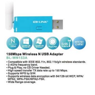 LB-Link เสารับสัญญาณไวไฟ 150Mbps Wireless N USB Adapter LAN 802.11 n/g ...