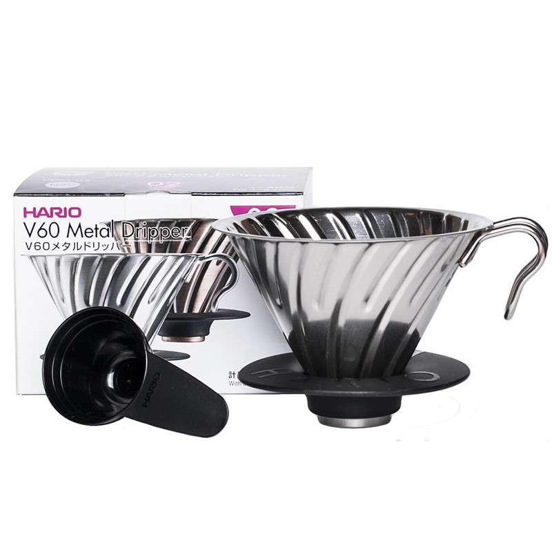 Hario V60 Metal Dripper 02 Hairline Silver ดริปเปอร์ กรวยดริป สแตนเลส ...