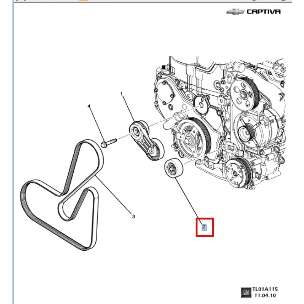 ACDelco ลูกรอกตัวตามสายพานหน้าเครื่อง Chevrolet Captiva เบนซิน 2.4 ...