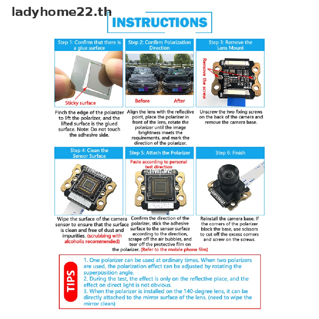 DOULADY 2pcs 14mm Adhesive Linear Polarized Film Sheet For CCD Camera ...