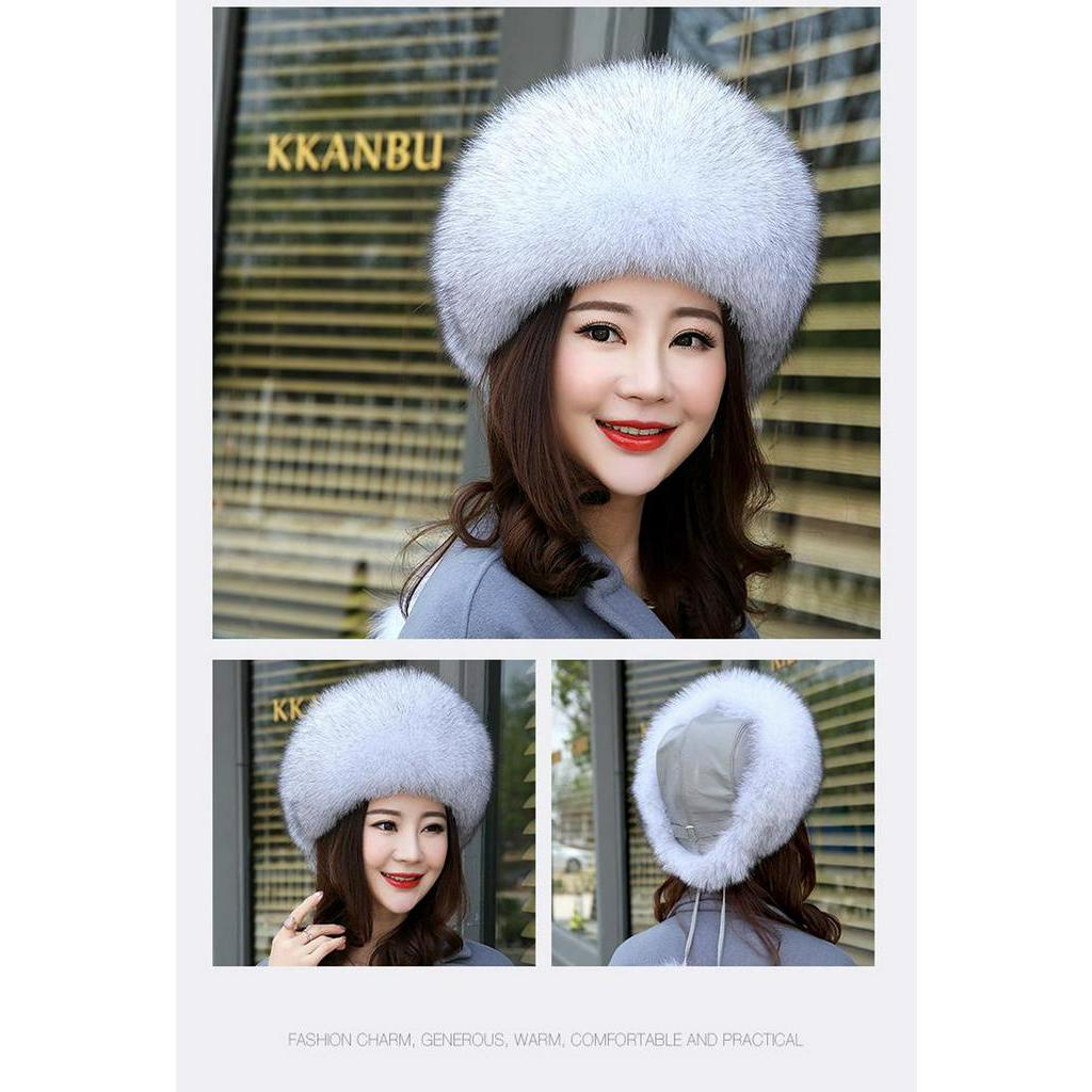 2020 Women Winter Natural Real Fox Fur Hat 100 Real Fox Fur Cap Quality ...