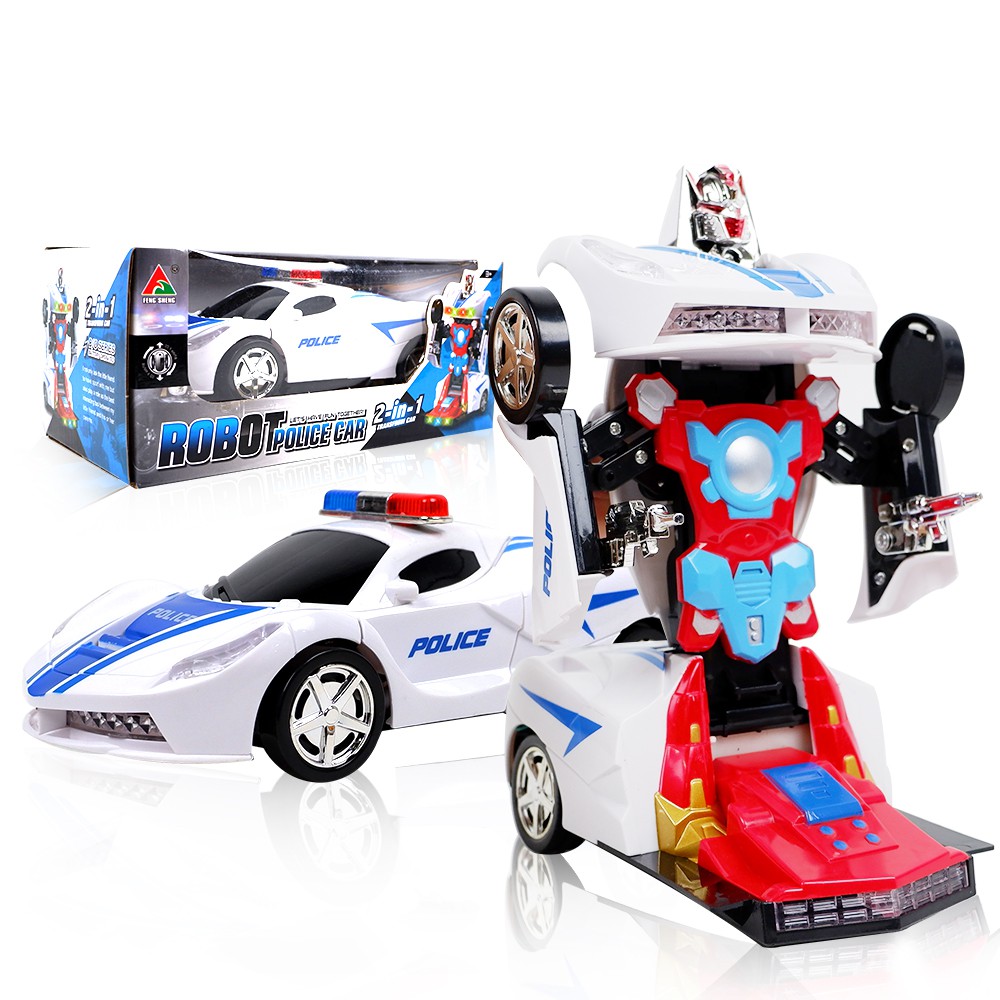 THETOY ROBOT POLICE CAR รถของเล่นตำรวจแปลงเป็นหุ่นยนต์ ชนแล้วถอยได้ มี ...