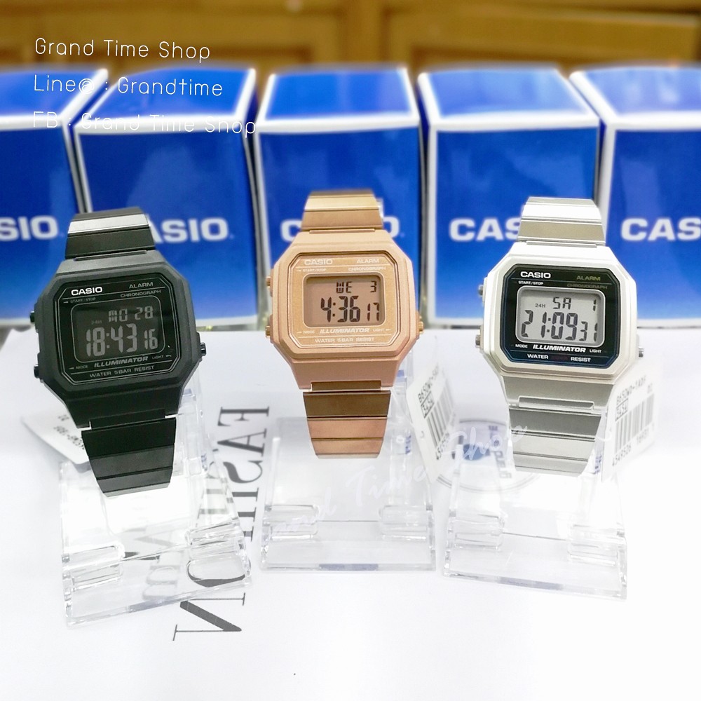 รุ่นใหม่ล่าสุด!! Casio แท้ 100% พิงค์โกลด์ และดำล้วน นาฬิกาสไตล์เรโทร ...
