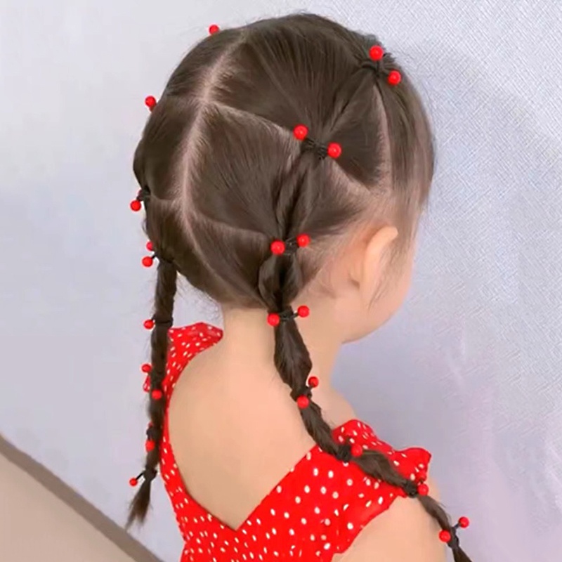 5PCS Red Bean Hair Bands for Children Fashion Simplicity Colour Kids ...
