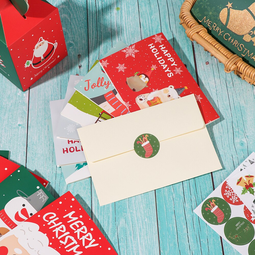 24 Pcs/lot Christmas Greeting Card Kids Christmas Blessing Greeting ...