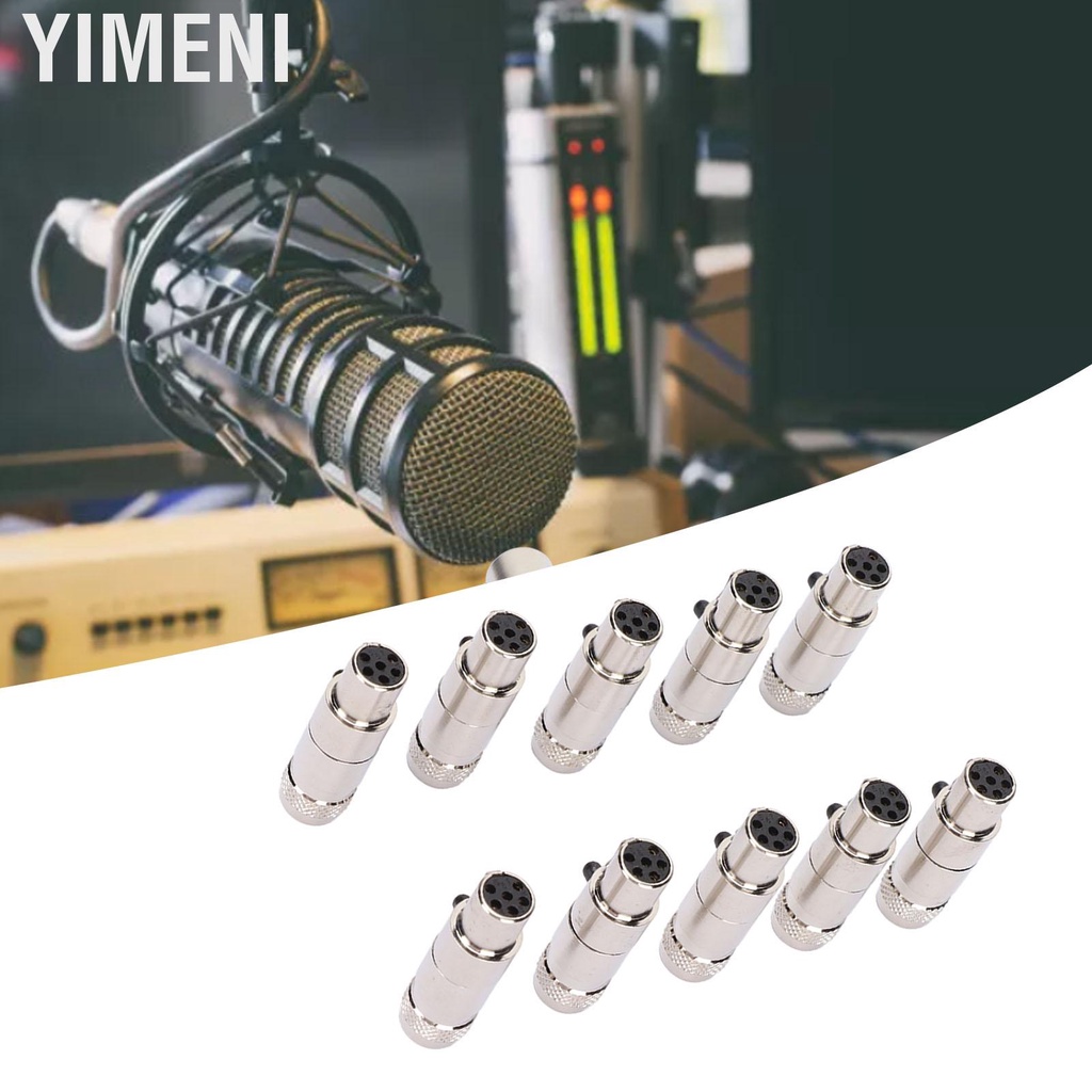 Yimeni 10PCSSet Microphone XLR 6 Pin Female Plug Connector Cable MIC ...