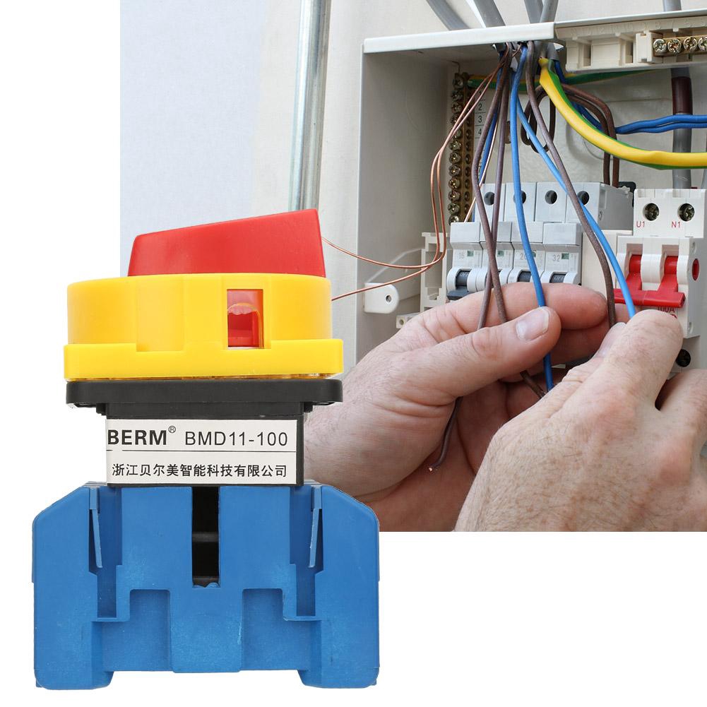 80A/100A Load Circuit Breaker Switch 3-Pole 2-Position Rotary Cam On ...