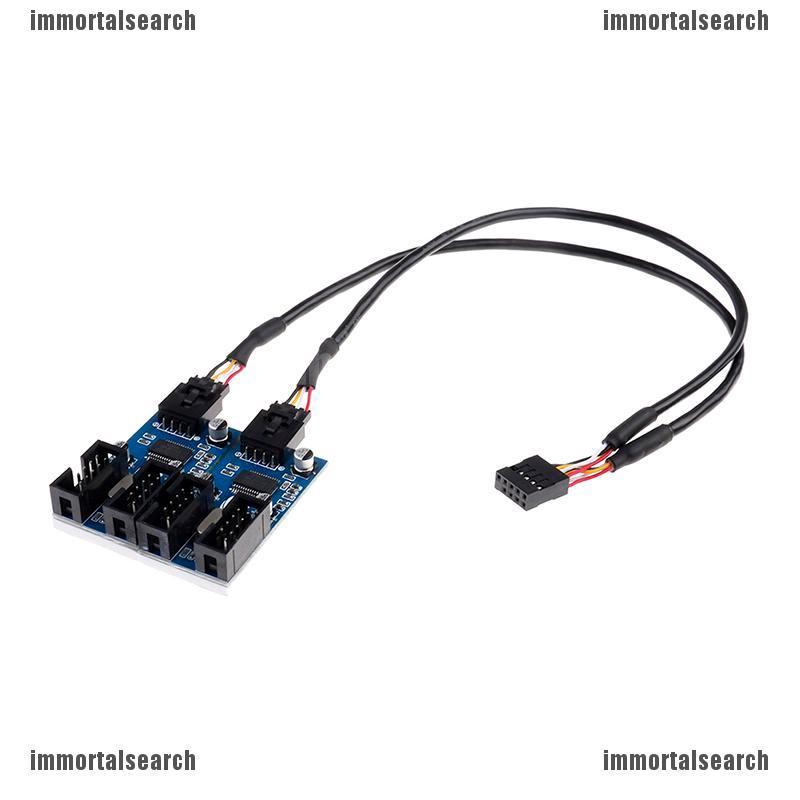 【Ice ) 9 Pin Usb Header Male 1 To 4 Female อะแดปเตอร์แยกขยายสายเคเบิ้ล ...