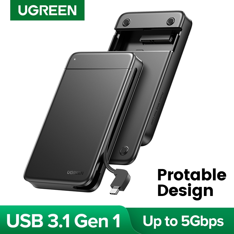 UGREEN กล่องฮาร์ดไดร์ฟภายนอก HDD 2.5 SSD SATA USB HDD แบบพกพา | Shopee ...
