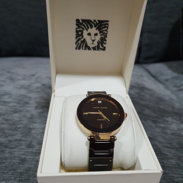 ANNE KLEIN นาฬิกาข้อมือผู้หญิง รุ่น AK-1018BKBK สีดำ(มือสองของแท้100% ...