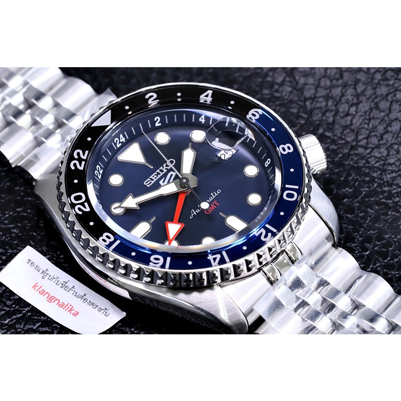 (แถมกล่องพกพาและที่ตัดสาย) นาฬิกา Seiko 5 Sport GMT Automatic รุ่น ...