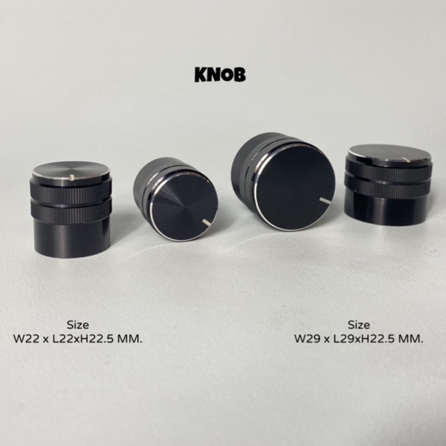 ลูกบิดเครื่องเสียง แกน 6 มม. แกนผ่า แกนกลม สีเงิน สีดำเงา Knob Variable ...