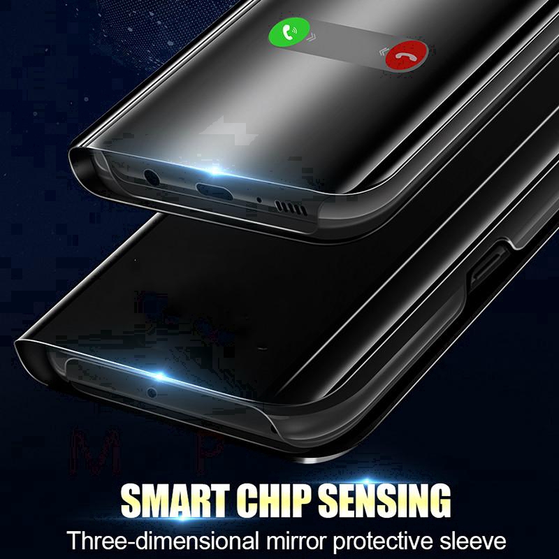 Auroras Mirror Flip Case for OPPO A53 Leather Phone Cover Smart Glossy ...