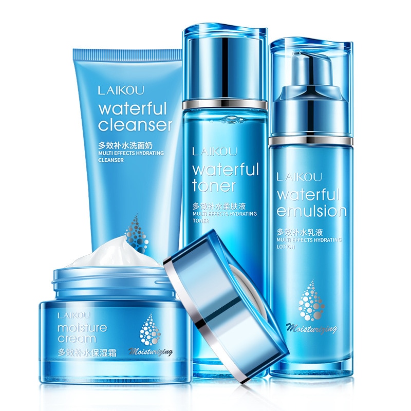 Face Skin Care Set Moisturizing Cream/Emulsion/Cleanser/Toner Anti ...