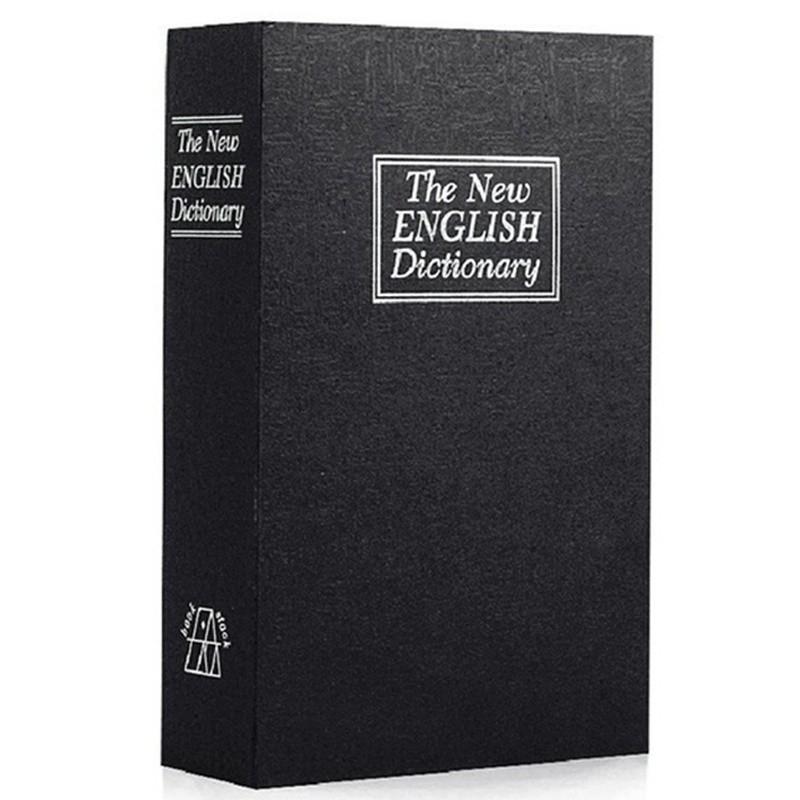 Dictionary Book Safe Diversion Secret Hidden Booksafe Lock&Key Black ...