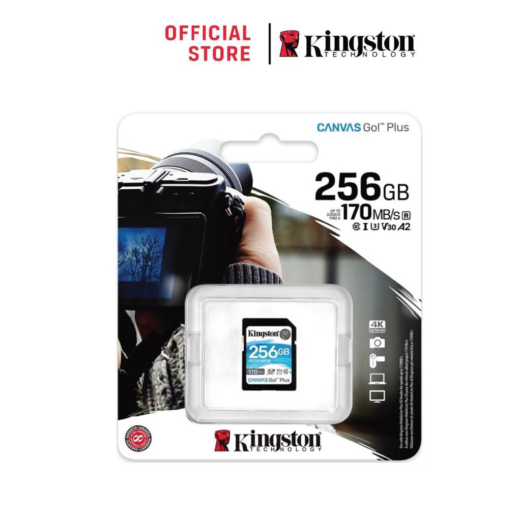 Kingston 256GB Canvas Go! Plus SD Card Full HD & 4K UHD 170MB/s (SDG3 ...
