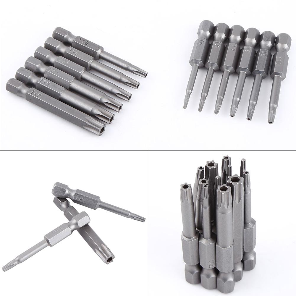 Shank T5-T40 Inch Magnetic Screwdriver Steel 12pcs 1/4 S2 Set Bits Star ...
