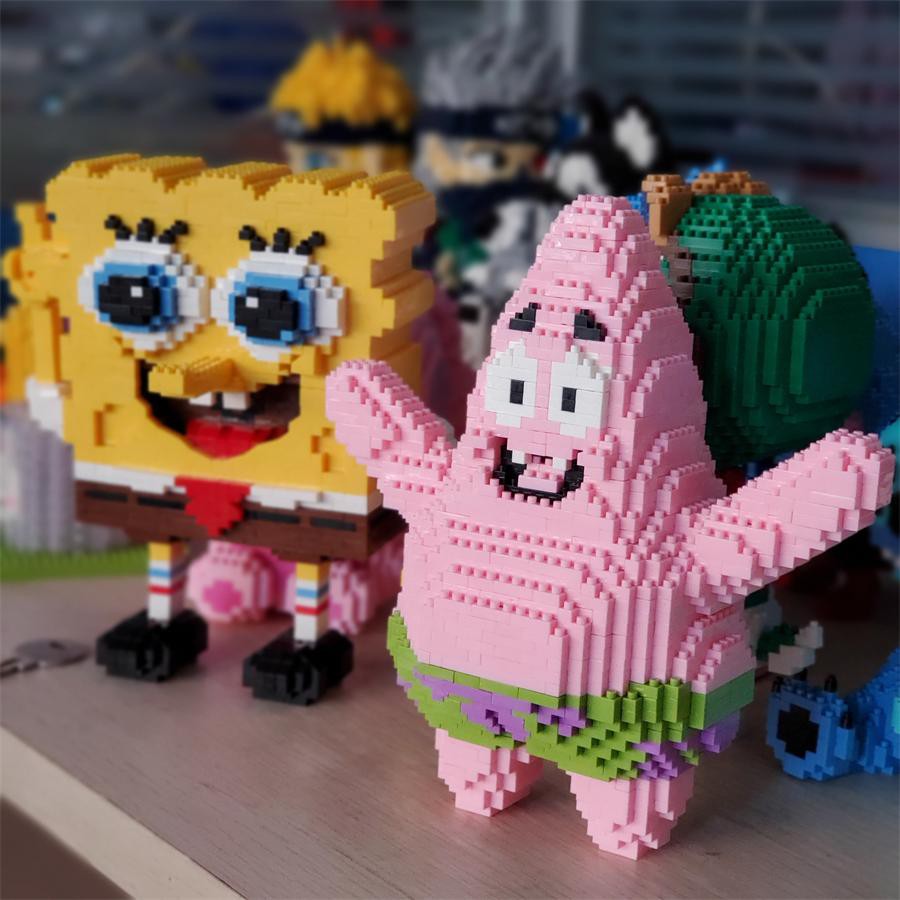 HC Mini Blocks Cartoon Model Building Bricks SpongeBob nanoblock Toys ...