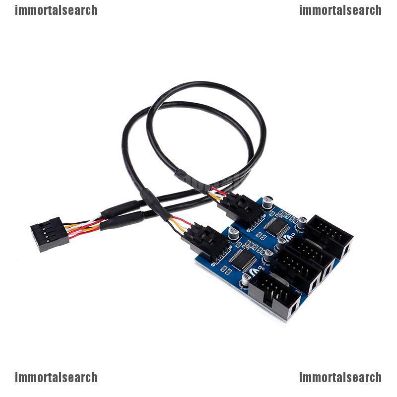 【Ice ) 9 Pin Usb Header Male 1 To 4 Female อะแดปเตอร์แยกขยายสายเคเบิ้ล ...
