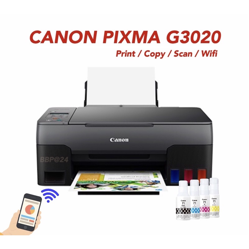 Printer Canon Pixma G3020 Wifi พร้อมหมึกแท้ ประกันศูนย์ 2 ปี | Shopee ...