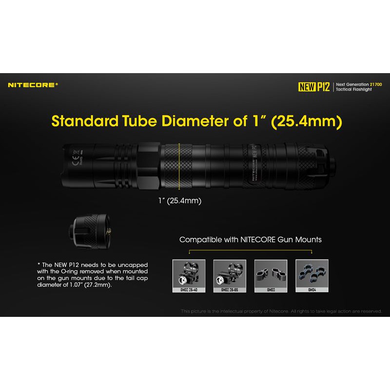 Original NITECORE P12 Flashlight 1200 LUMEN CREE LED Flashlight EDC for ...