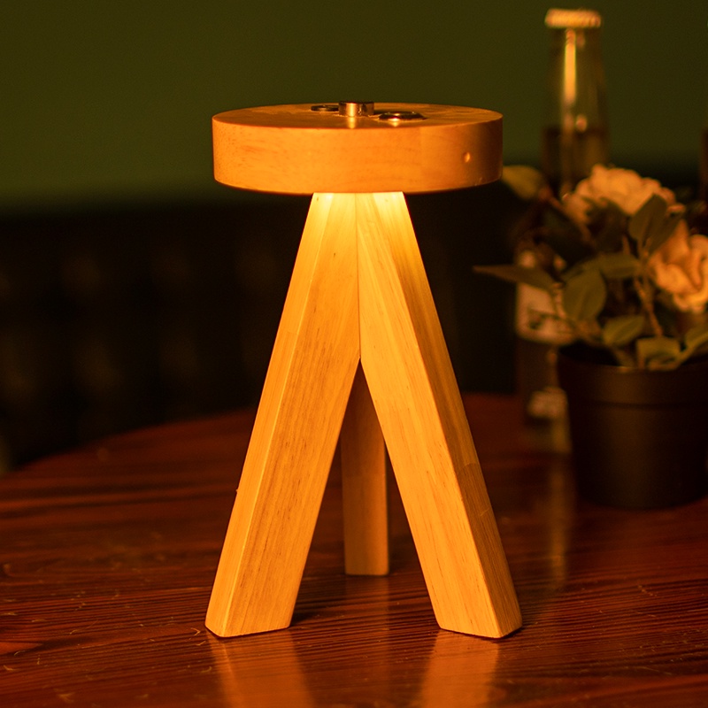 led rechargeable bar table lamp creative wood lamp desktop atmosphere ...