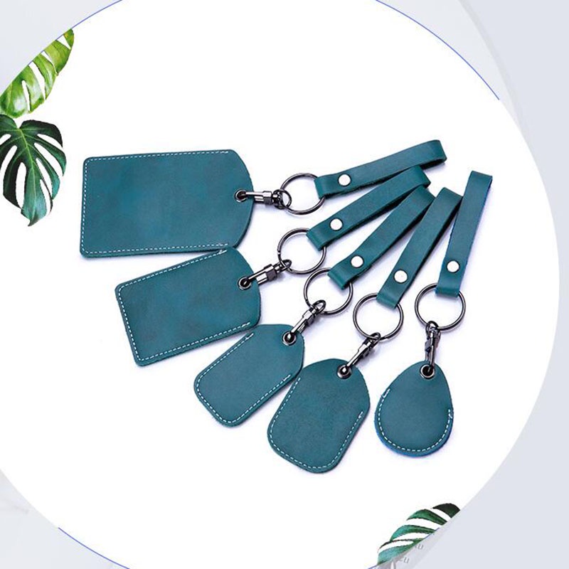 แพคเกจบัตรID Card Case Keychain Access Card Bag Key Tag Ring Cow ...