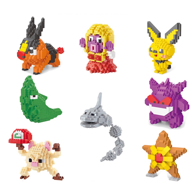 Pokemon Mini Bricks Toys Kakuna Onix Mankey Jynx Smoochum Tepig Pikachu ...