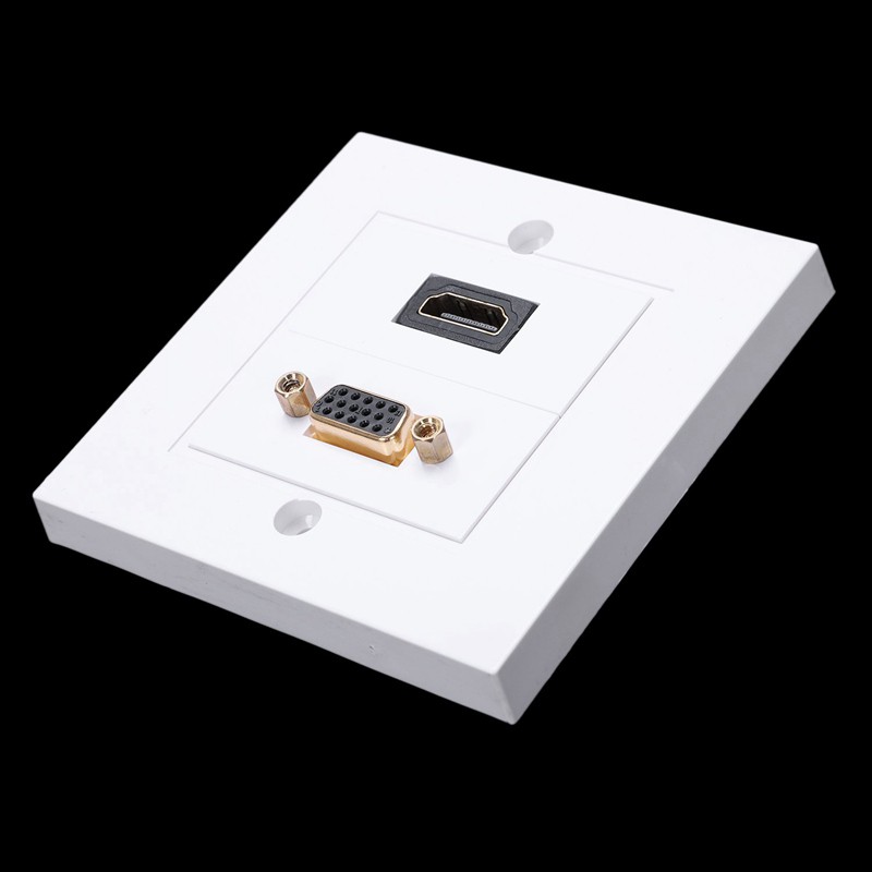 86 x 86Mm Wall Face Plate 15 Hole Vga Outlet + Hdmi With Extended Wire ...