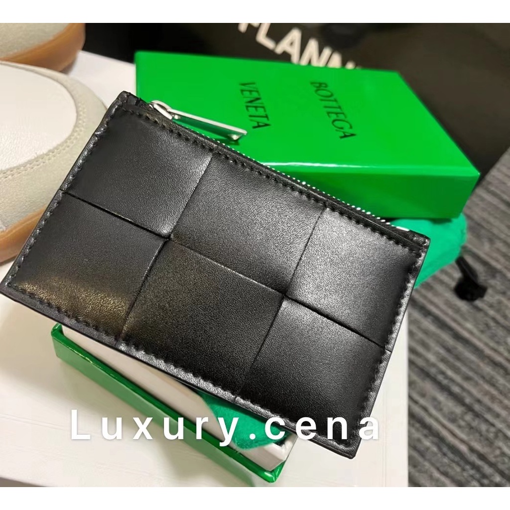 European Genuine BVBottega Veneta Woven Card Holder Wallet Zipper Card ...