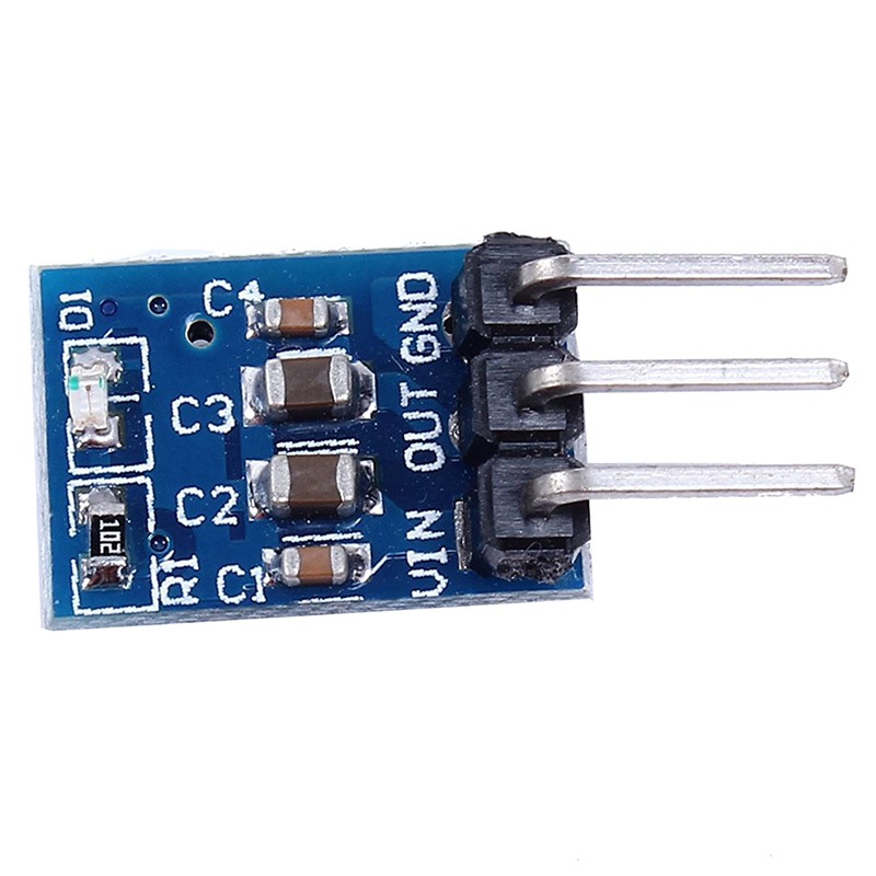 AMS1117-3.3 DC Voltage Regulator Step Down Power Supply Module 4.75V-12V to 3.3V 800mA (Pack of ...