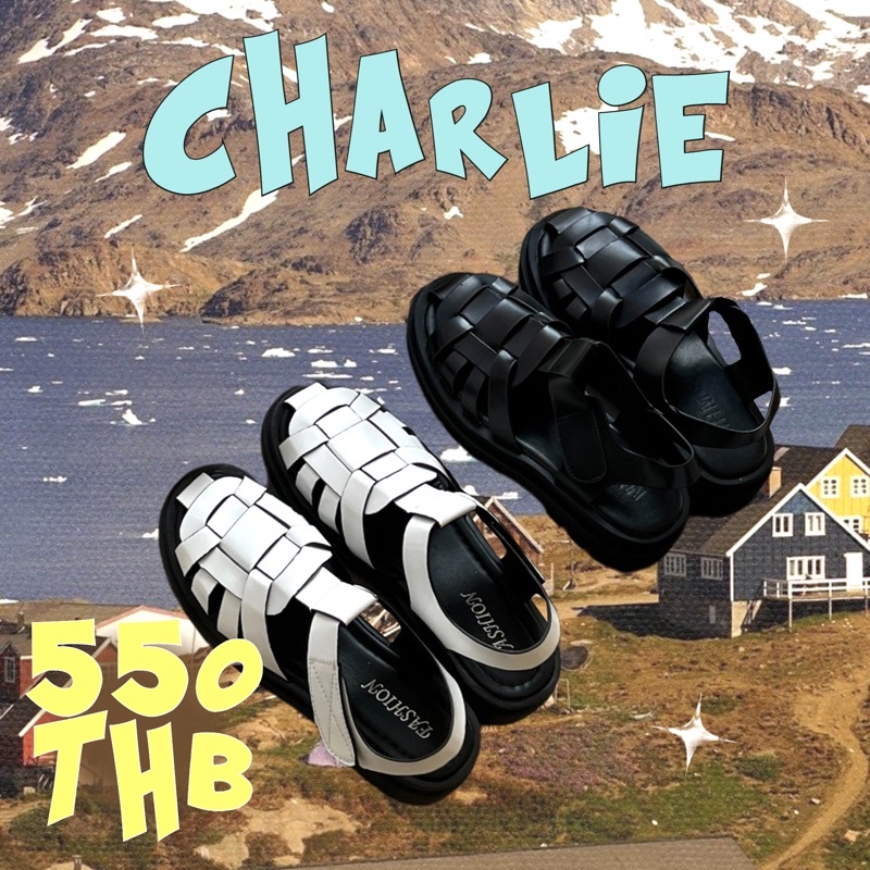 ลดเหลือ 484.- ???????????????? 1015TA4J2 charlie shoes รองเท้าหนังสาน ...