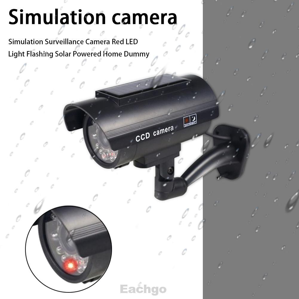 Solar Powered Flashing Warning Indoor Outdoor CCTV Red LED Light ...