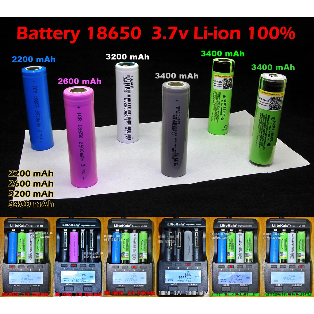Panasonic NCR 18650 3400 mAh (แบบมีวงจร จำนวน 1 ก้อน) ของแท้ 100% ...