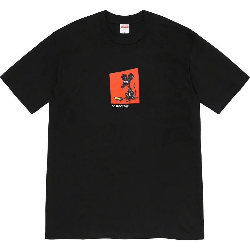 SUPREMESUPREME แขนสั้น۩ผ้าฝ้าย 100% Supreme Supreme 21SS Mouse เสื้อยืด ...