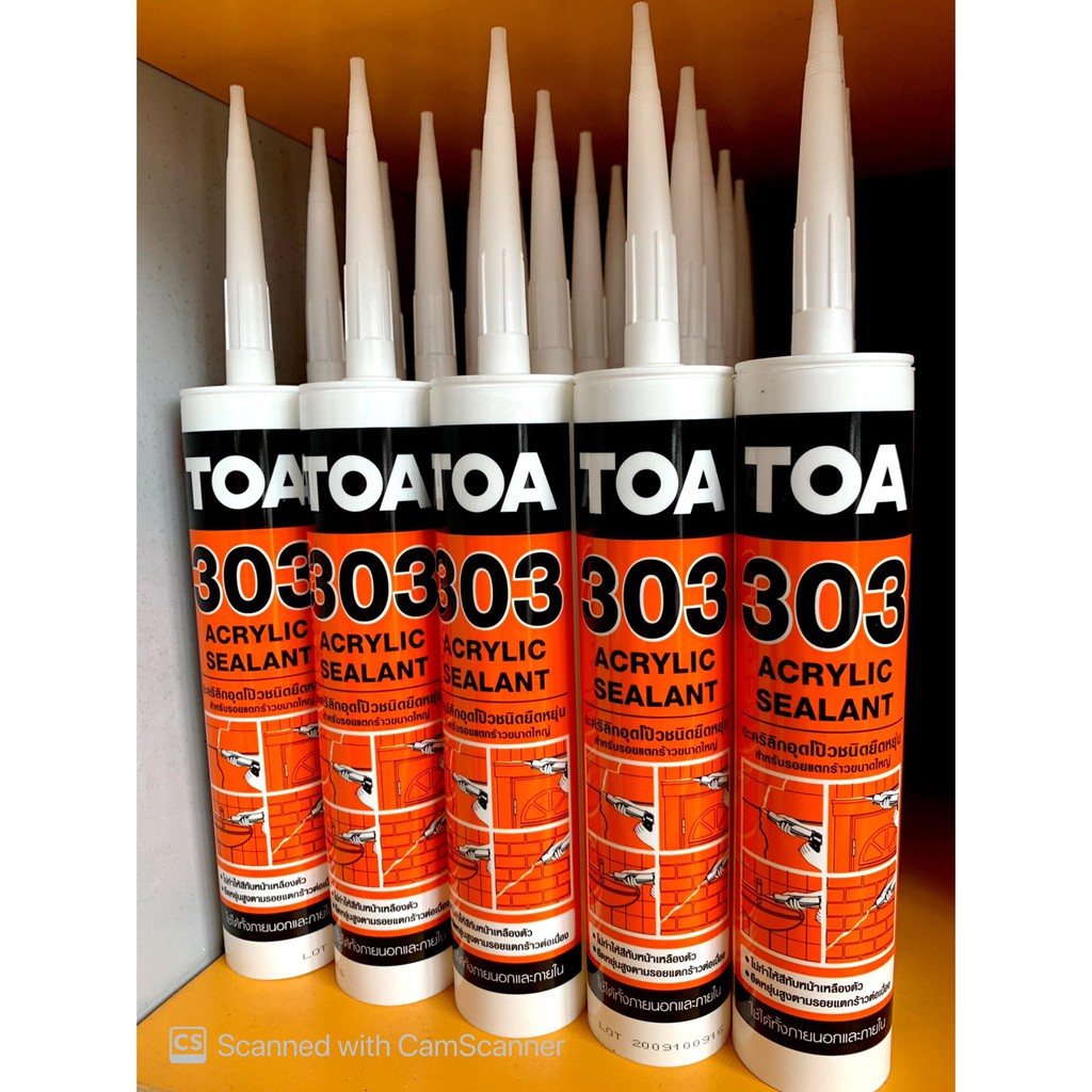 TOA ACRYLIC SEALANT ทีโอเอ 303 อะครีลิคอุดโป๊ว แดปTOA 280 มล. สีขาว ...