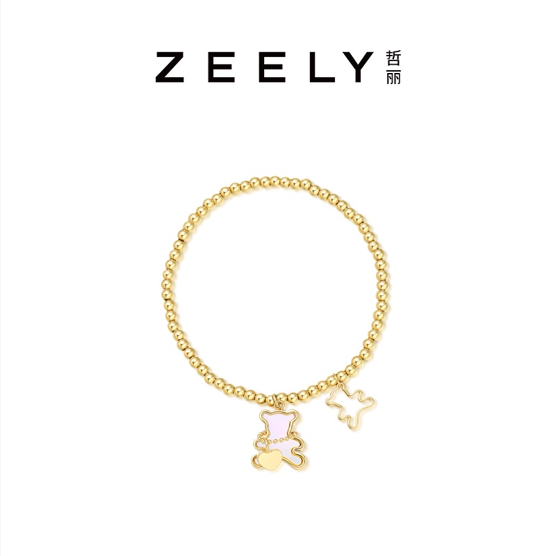 สร้อยข้อมือลูกปัดหมีสีทอง Zeely ความรู้สึกการออกแบบเฉพาะหญิงลมสร้อย ...