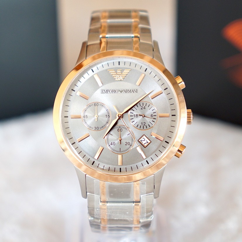 AR11105 Emporio Armani Men's Dress Stainless Steel Quartz Watch with ...