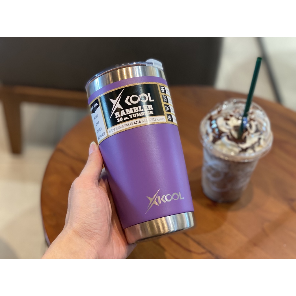 Xkool แก้วขนาด 20Oz สีพื้นเก็บอุณหภูมิความเย็นร้อน เนื้อแก้วเป็นสแตนเลส 304 Freeยางลองแก้วไม่มี ...