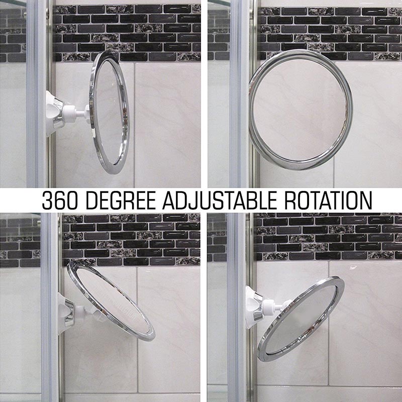 Fogless Cosmetic Mirror With Holder Suction Cup 360 Rotation Shower ...