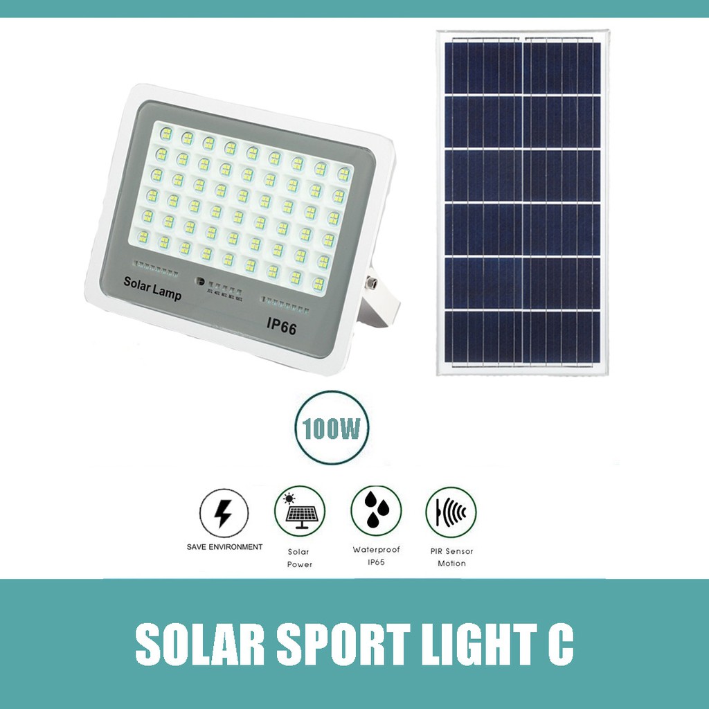 Sport Light Led 100W สปอร์ตไลท์ รุ่น C ไฟถนนโซล่าเซลล์ ไฟพลังงานแสง ...
