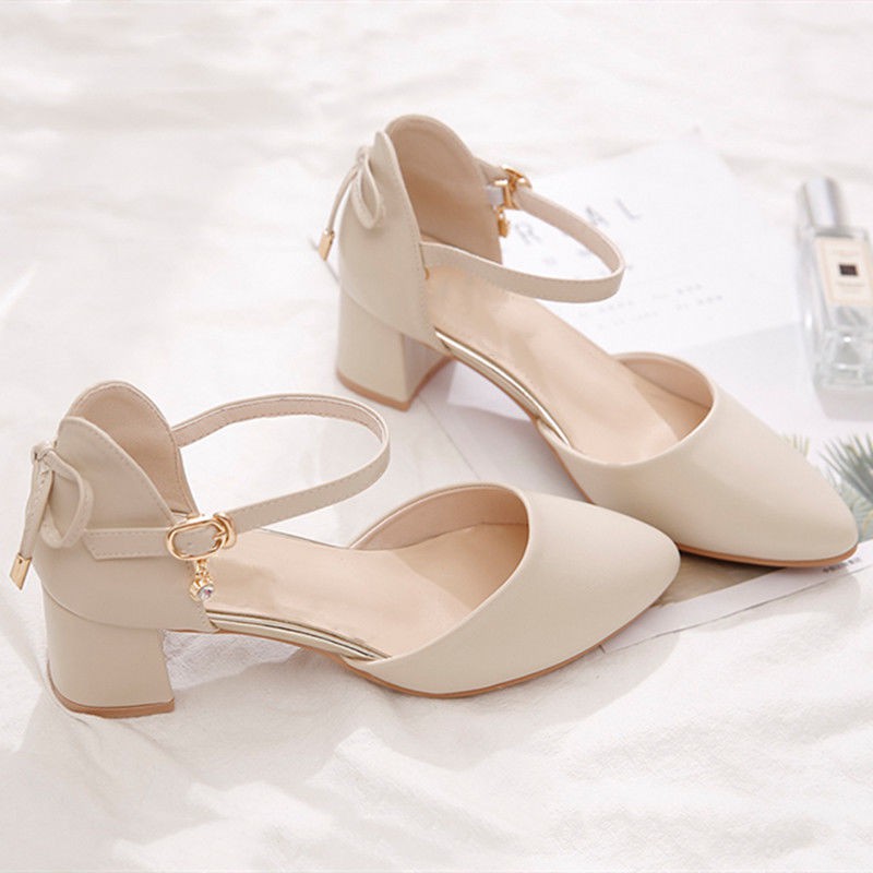 Baotou sandals womens shoes 2021new spring Xia Yizi high heeled shoes ...