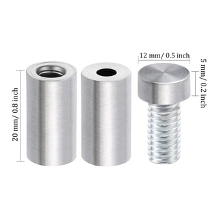 100 Packs Sign Standoff Screws Stainless Steel for Artwork (1/2 Inch ...