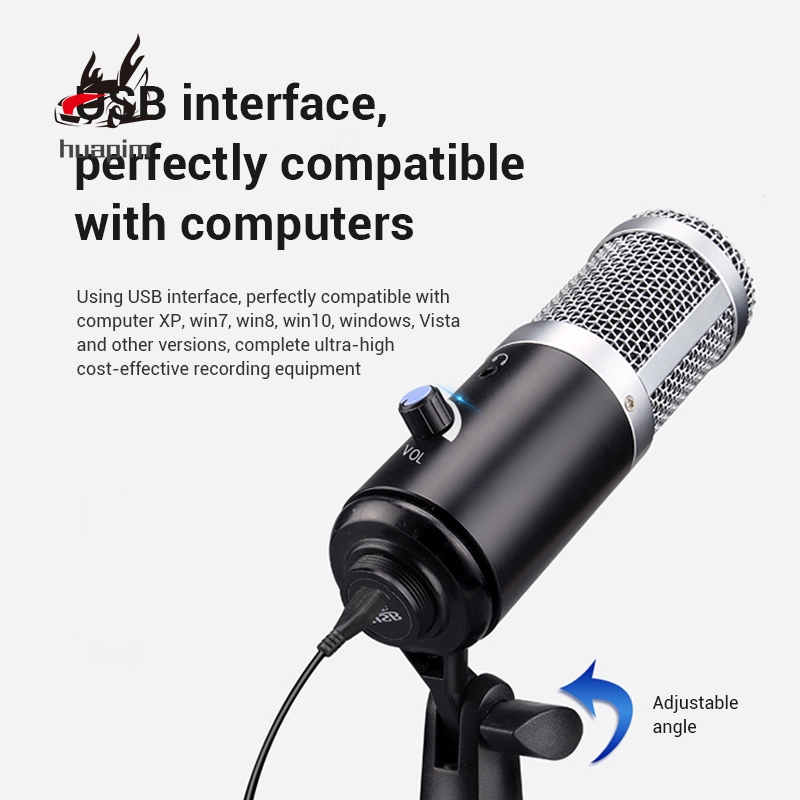 HP Condenser Microphone USB Computer Microphone for Podcast Recording ...