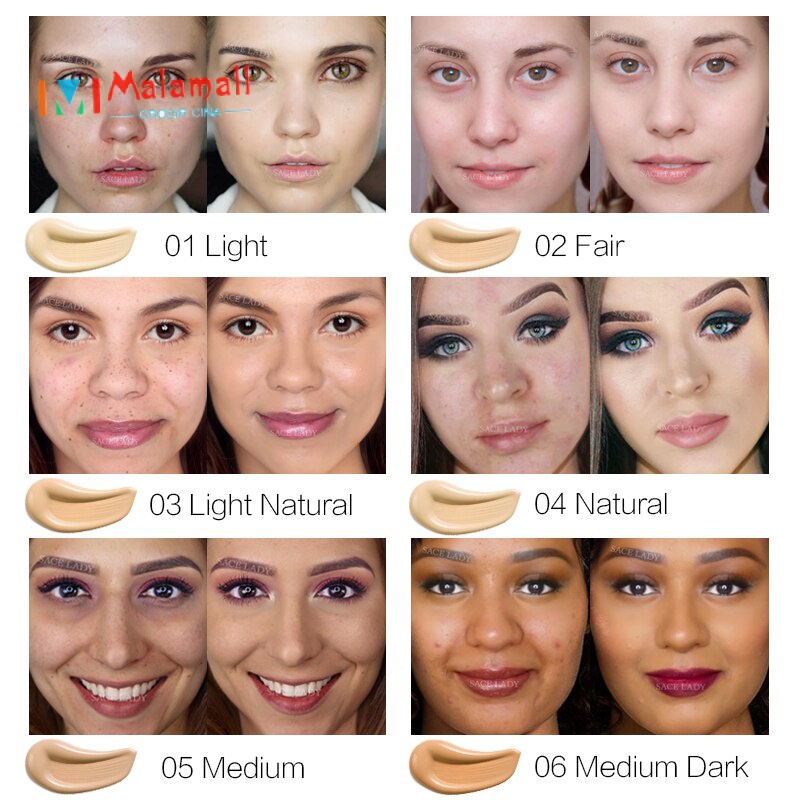 Face Foundation BB Cream Base Makeup Professional Matte Finish Make Up ...