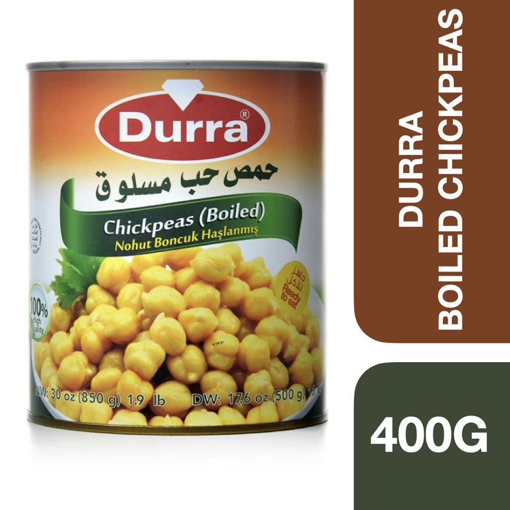 Durra Chickpeas (cooked) 400g ดูร่า ถั่วลูกไก่กระป๋องพร้อมทาน 400g กรัม ...