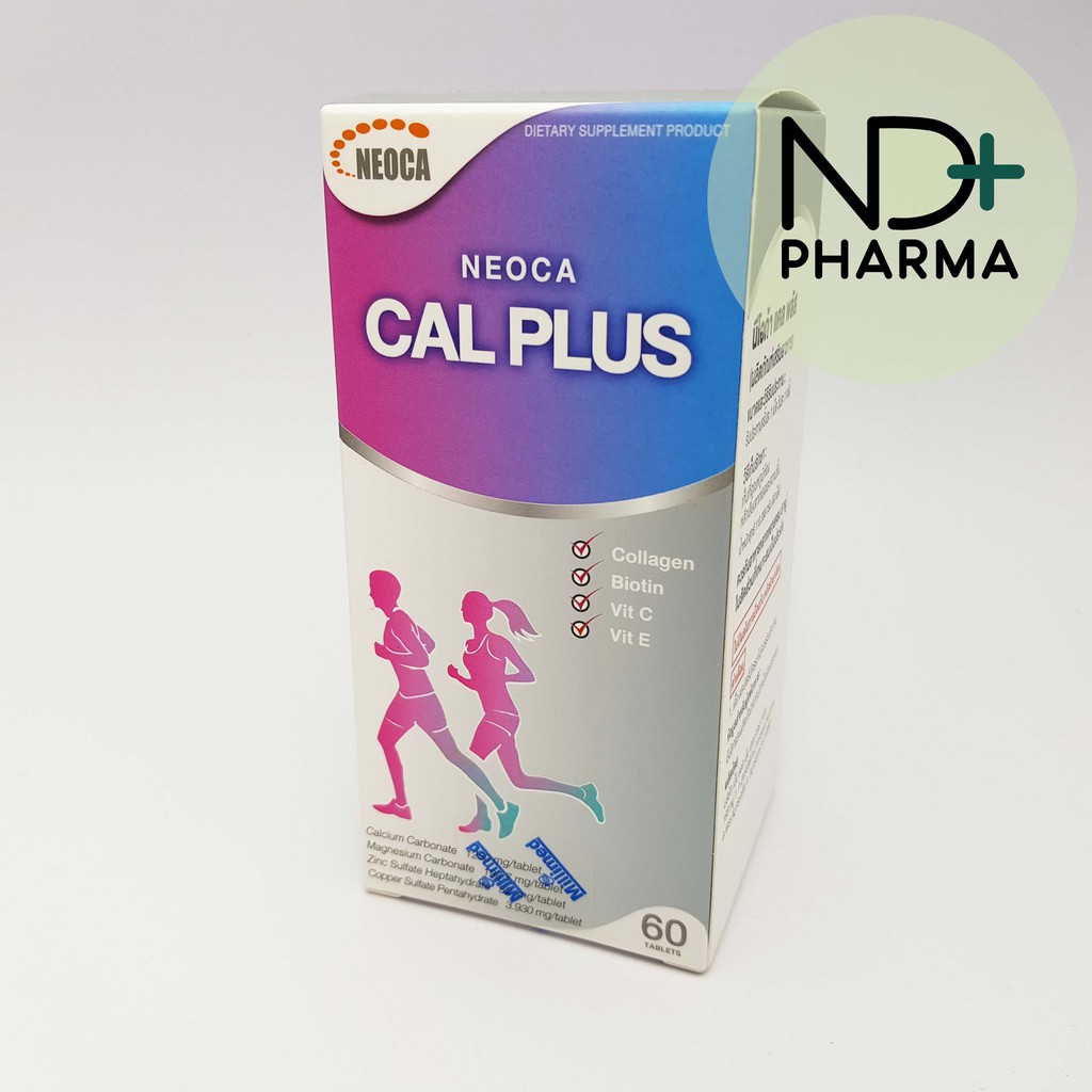 NEOCA CAL PLUS+ VitD นีโอก้าแคลพลัส แคลเซียมและวิตามินดี บำรุงกระดูก 60 ...
